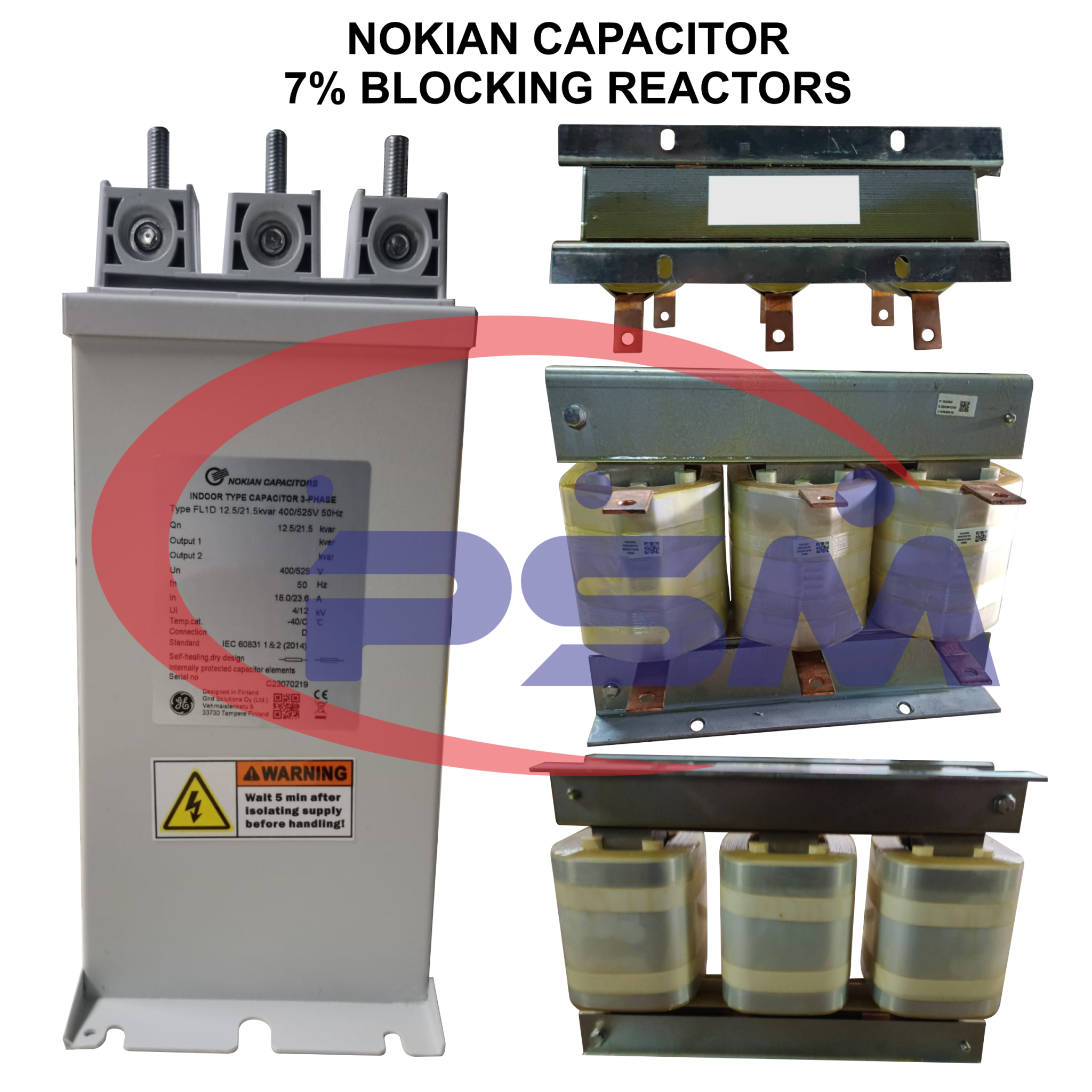 Home PRODUK Nokian Paket Capacitor Nokian 50/86 Kvar 400/525V + 7% Detuned Reactor