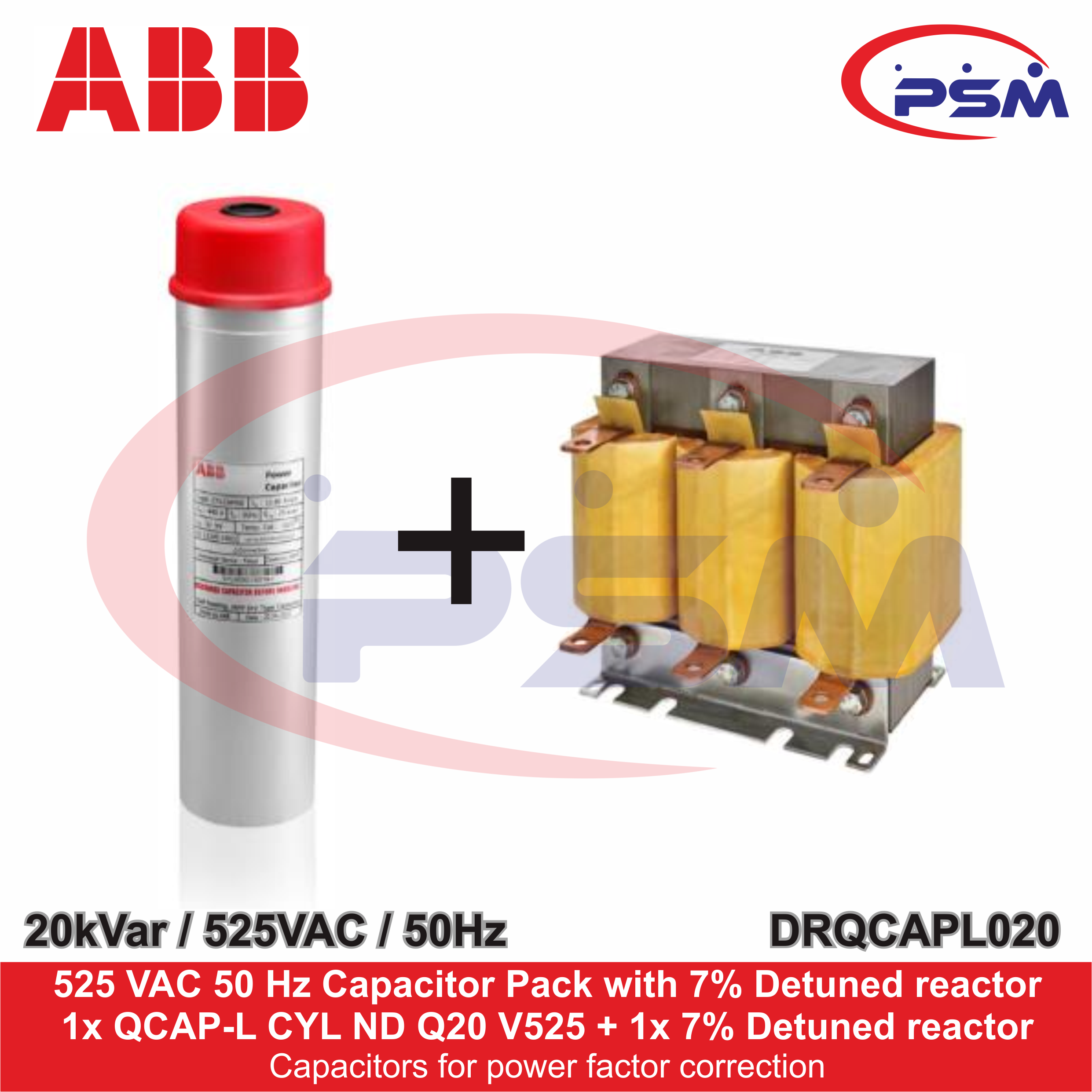 PAKET KAPASITOR + DETUNED REACTOR 20KVAR
